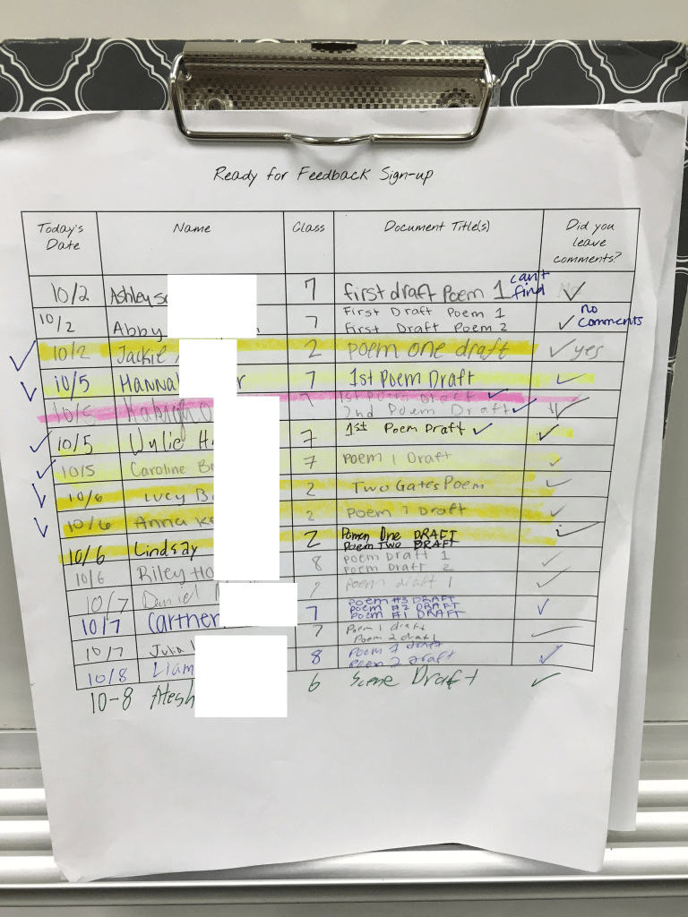 Writing Workshop Workflow: A System for Tracking Student Progress in ...