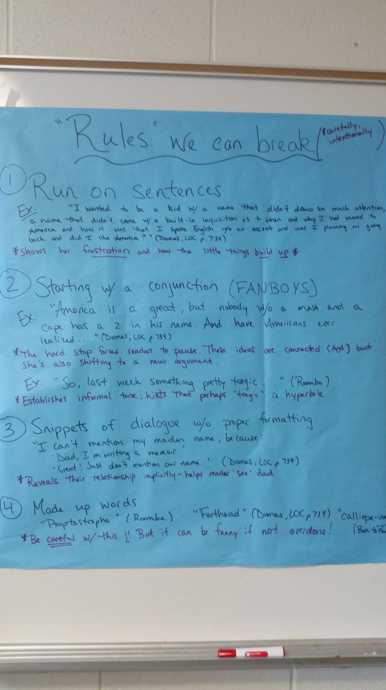 Breaking Rules Like a Pro – moving writers