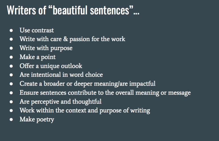 A Lesson on Beautiful Sentences – moving writers