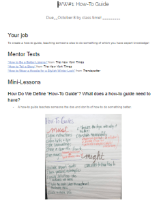 Writing Workshop Communication: Using Overview Docs to Communicate with ...