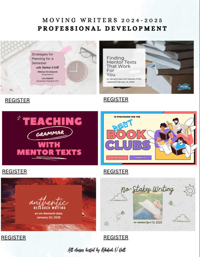 moving writers – Move the writing. Move the writer.